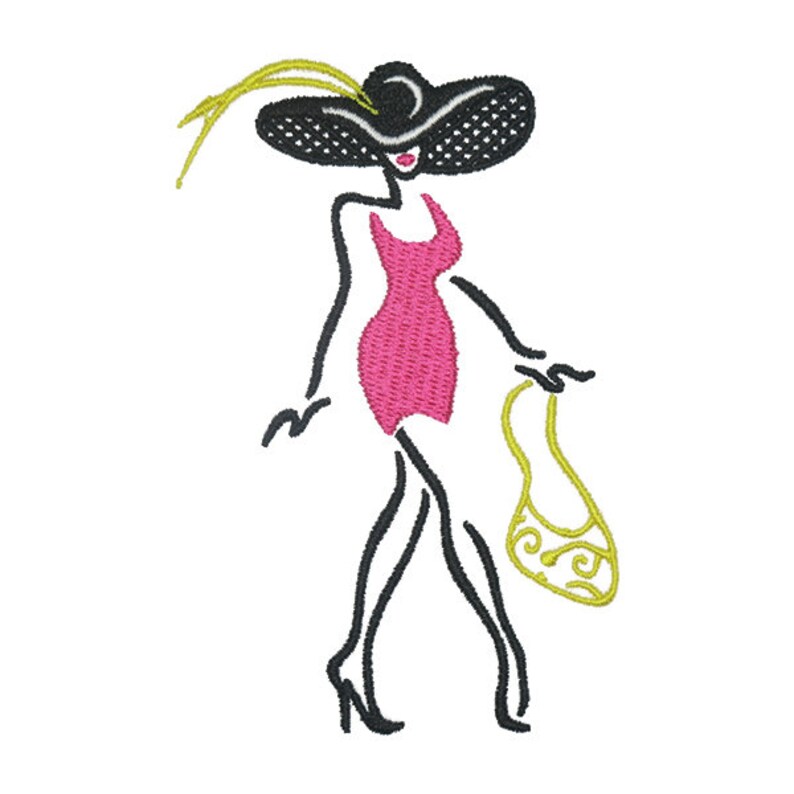 Stylish Lady Embroidery Design Instant Download - Etsy