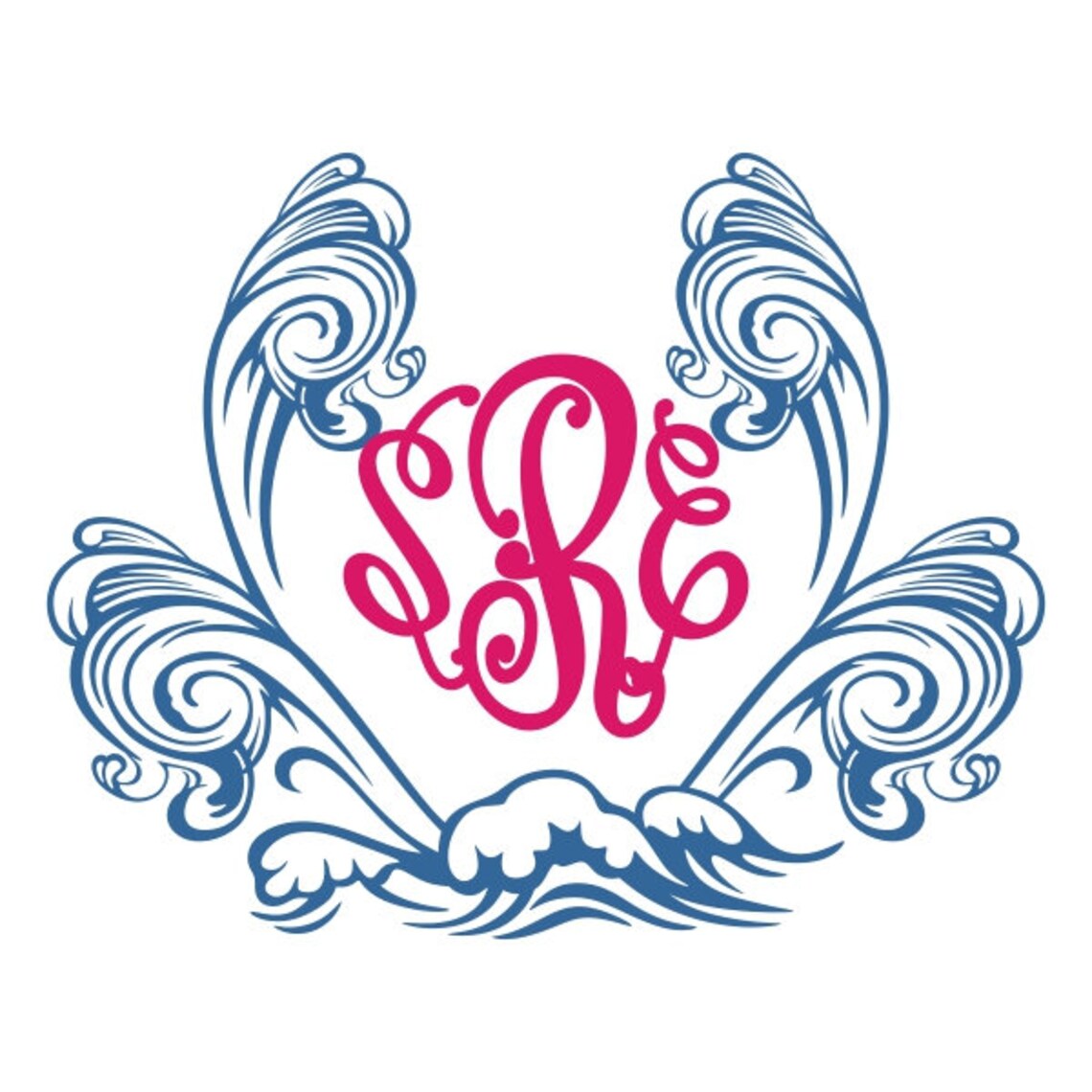 Wave Frame Cuttable Design PNG DXF SVG & Eps File for | Etsy