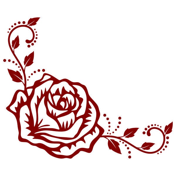 Flower Decor Corner Cuttable Design PNG DXF SVG & Eps File for - Etsy
