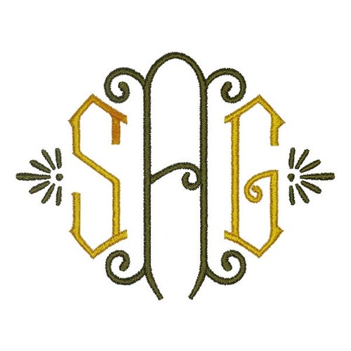 Brigitte Monogram Machine Embroidery Font 3 Sizes 2.5 - Etsy
