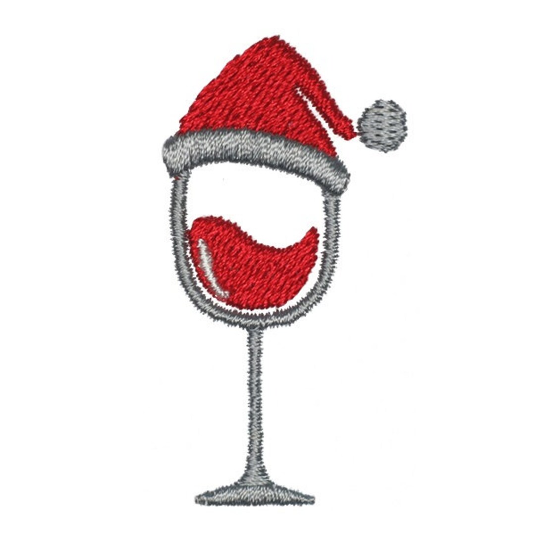 Santa Wine Glass Machine Embroidery Design INSTANT DOWNLOAD - Etsy