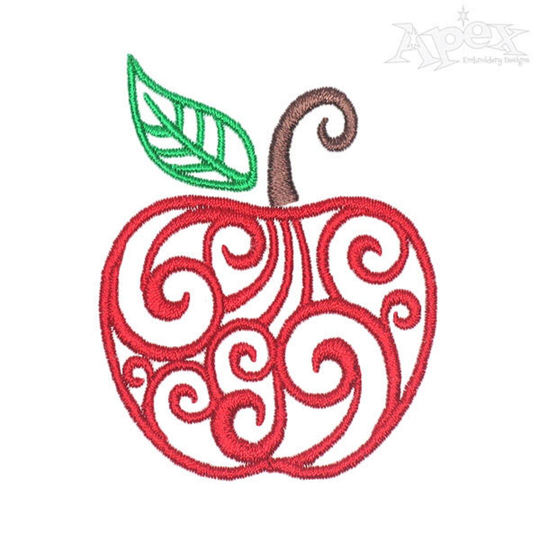 Decorative Apple Embroidery Design INSTANT DOWNLOAD - Etsy