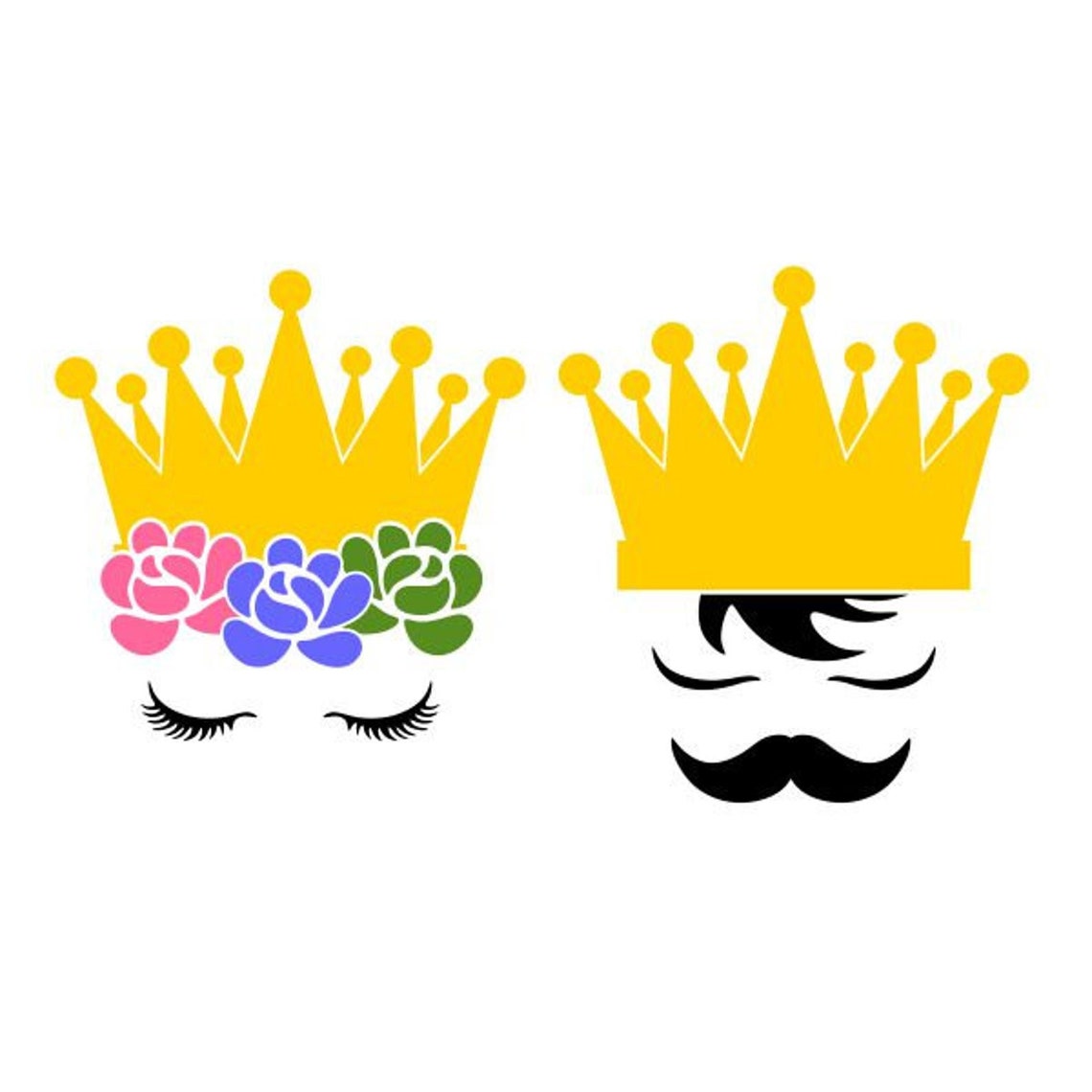 Crown King Queen prince princess Cuttable Design PNG DXF SVG & - Etsy ...