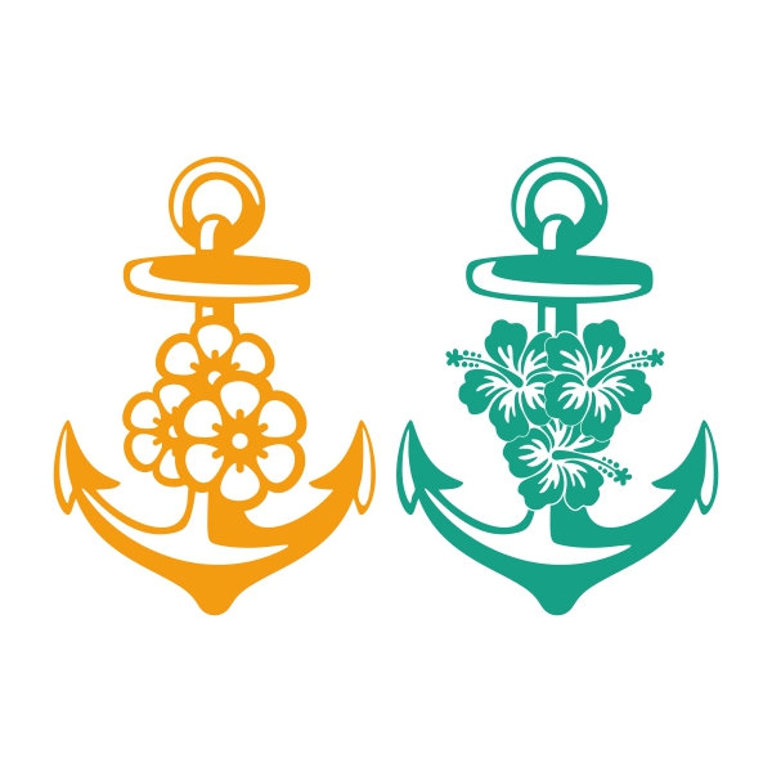 Flower Anchor Cuttable Design PNG DXF SVG & Eps File for - Etsy