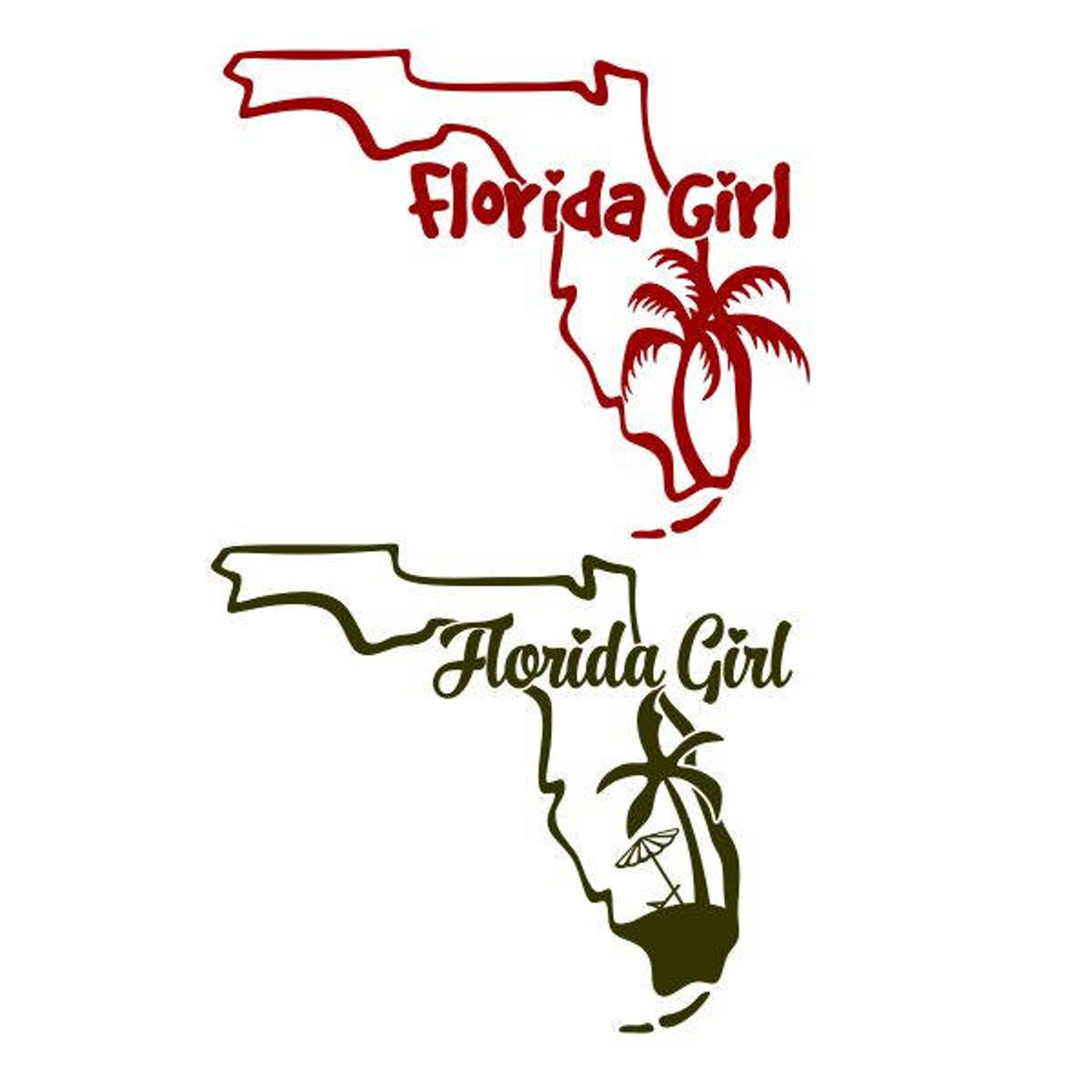 Florida State Girl Plam Cuttable Design PNG DXF SVG & Eps File - Etsy