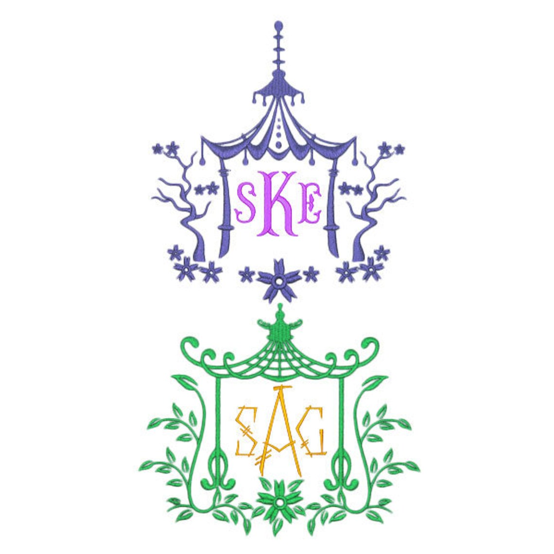 Pagoda Embroidery Frame Instant Download - Etsy