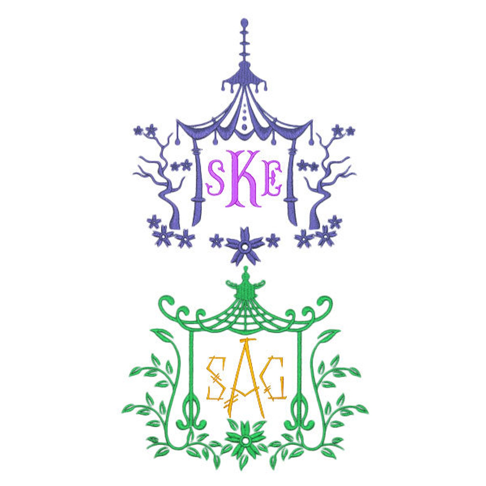 Pagoda Embroidery Frame Instant Download - Etsy