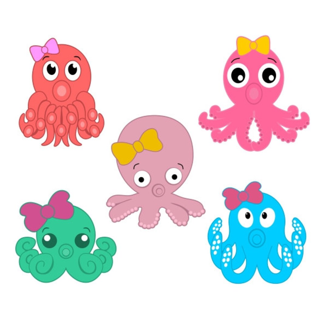 Octopus Pack Cuttable Design PNG DXF SVG & Eps File for Silhouette ...