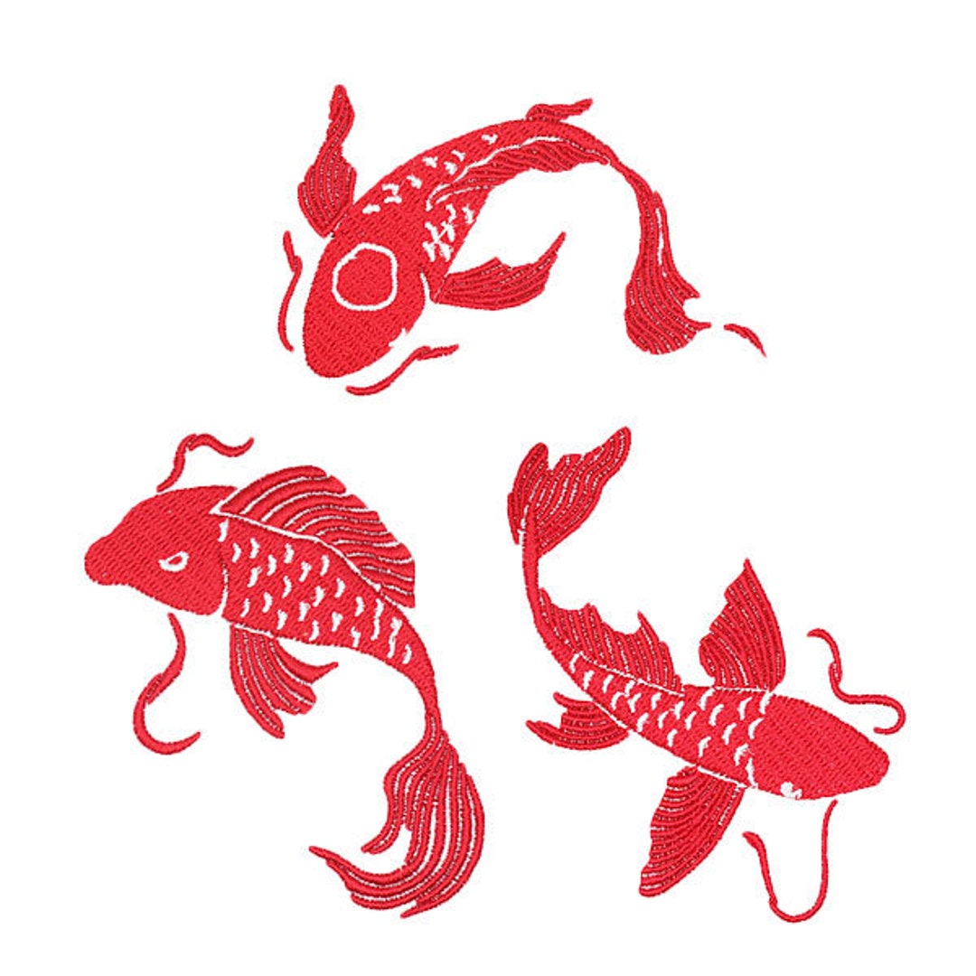 Koi Fish Embroidery Design Instant Download - Etsy