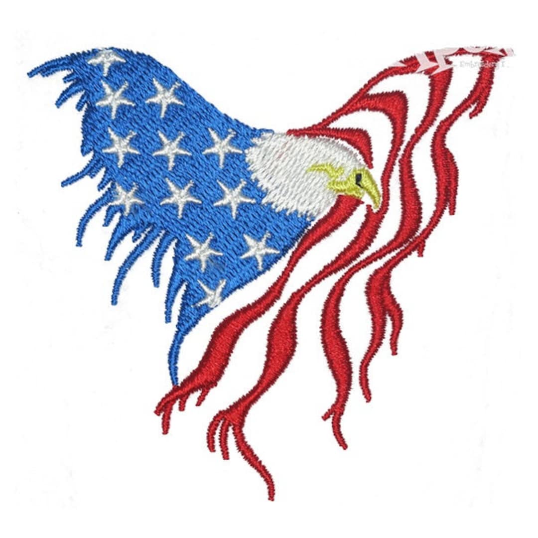 USA American Flag Eagle Embroidery Design - Instant Download - Etsy