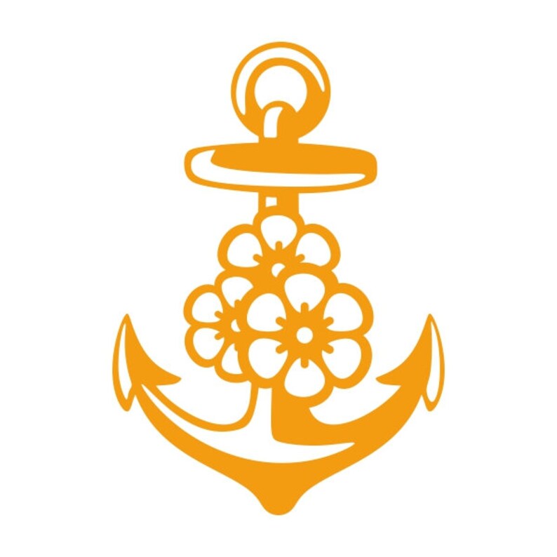 Flower Anchor Cuttable Design PNG DXF SVG & Eps File for - Etsy