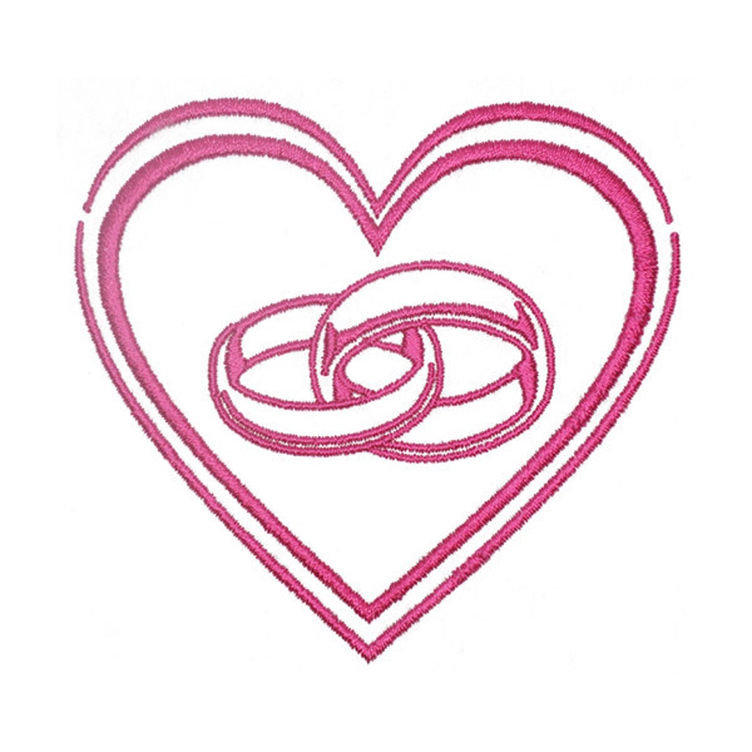 Ring Heart Embroidery Design INSTANT DOWNLOAD - Etsy