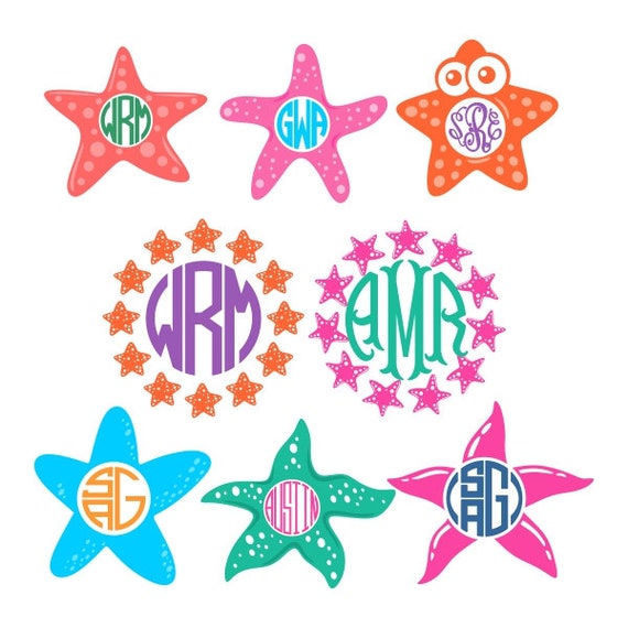 Starfish Frame Cuttable Design PNG DXF SVG & Eps File for | Etsy