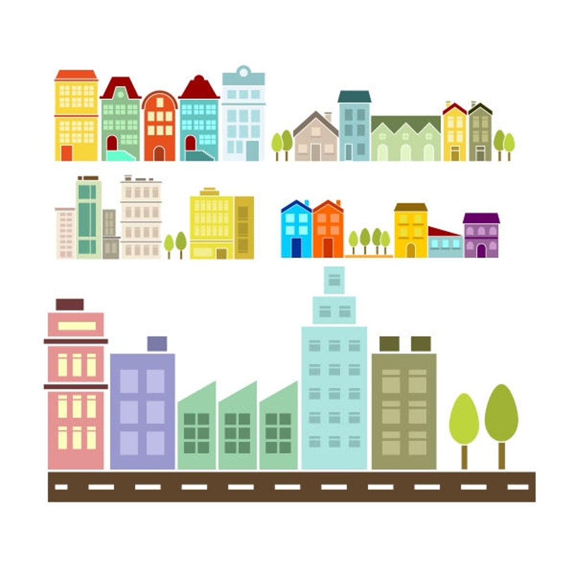 Town City Cuttable Design PNG DXF SVG & Eps File for | Etsy