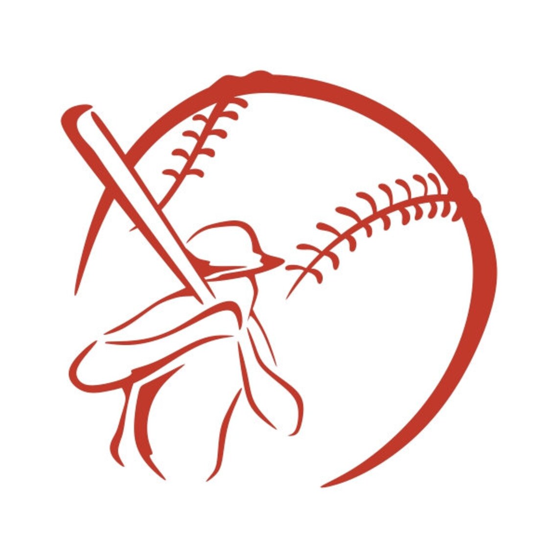 BaseBall Outline Cuttable Design PNG DXF SVG & eps File for | Etsy