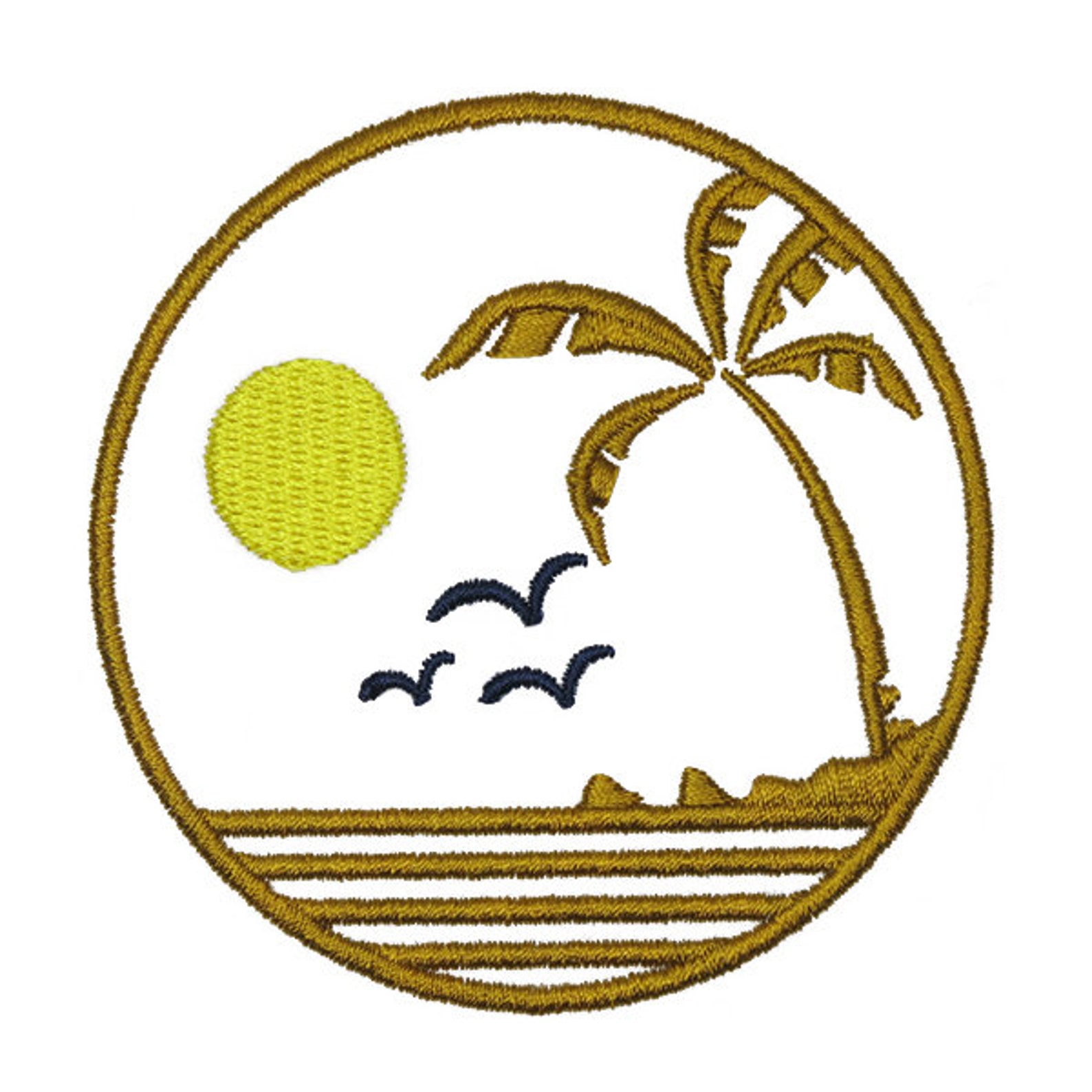 Beach Embroidery Design Instant Download - Etsy