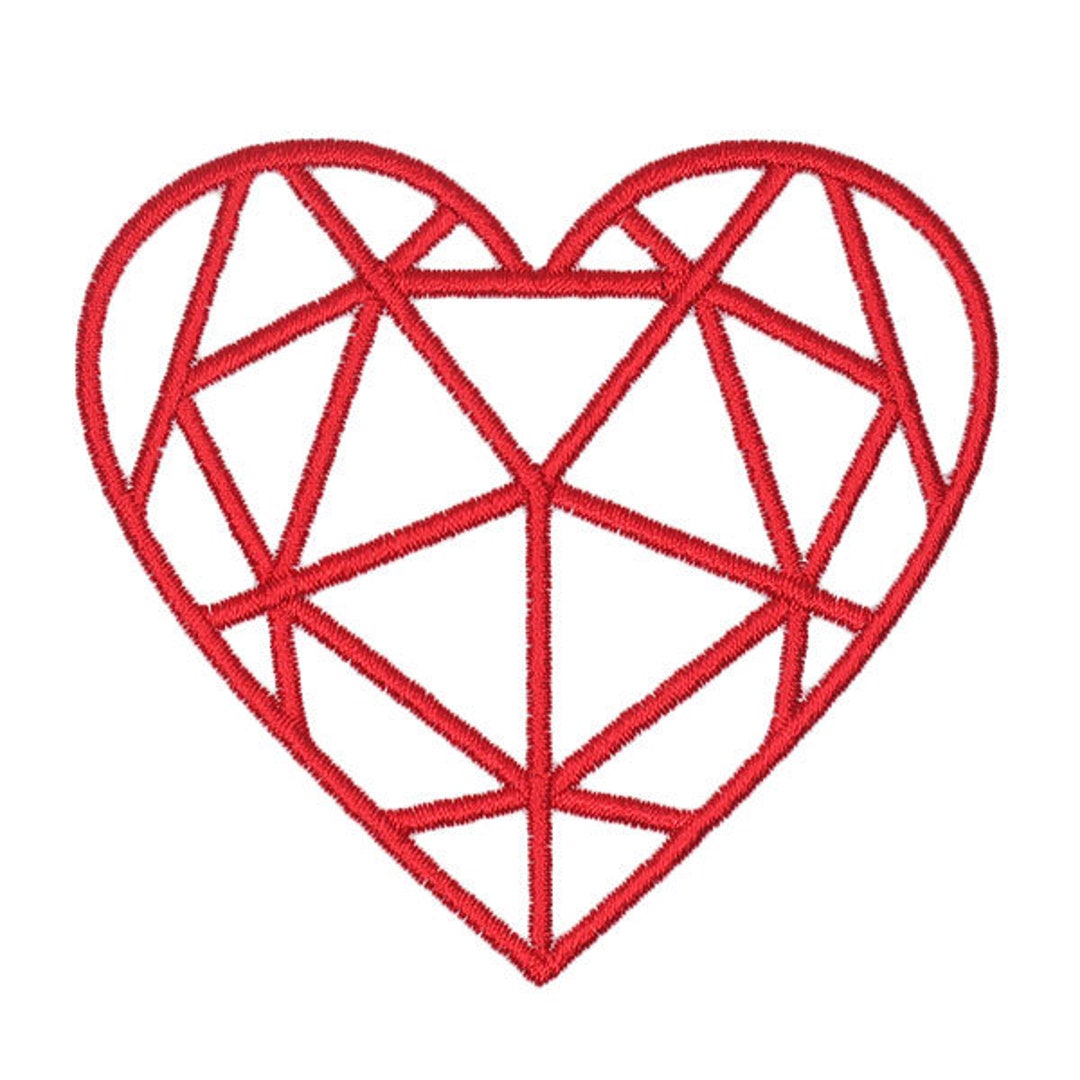 Diamond Geometric Heart Embroidery Design Instant Download - Etsy