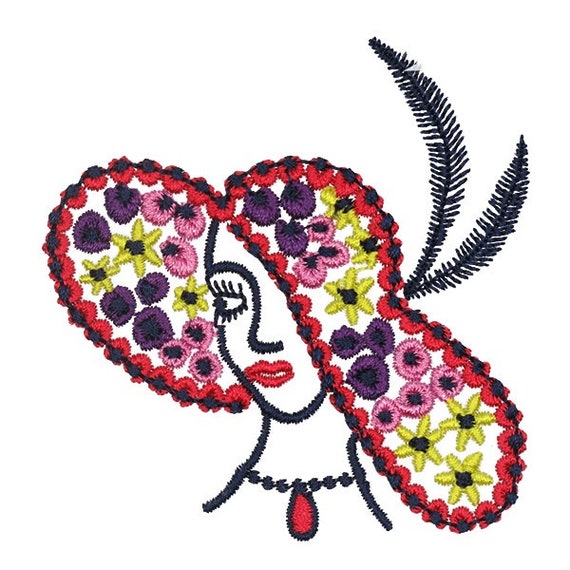 Artistic Lady Embroidery Design Instant Download - Etsy
