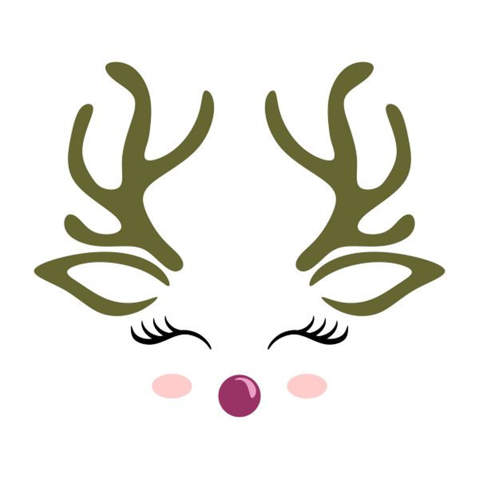 Reindeer Face Cuttable Design PNG DXF SVG & Eps File for | Etsy