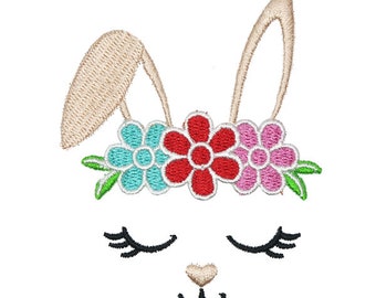 Cute Bunny Face Embroidery Design Instant Download | Etsy