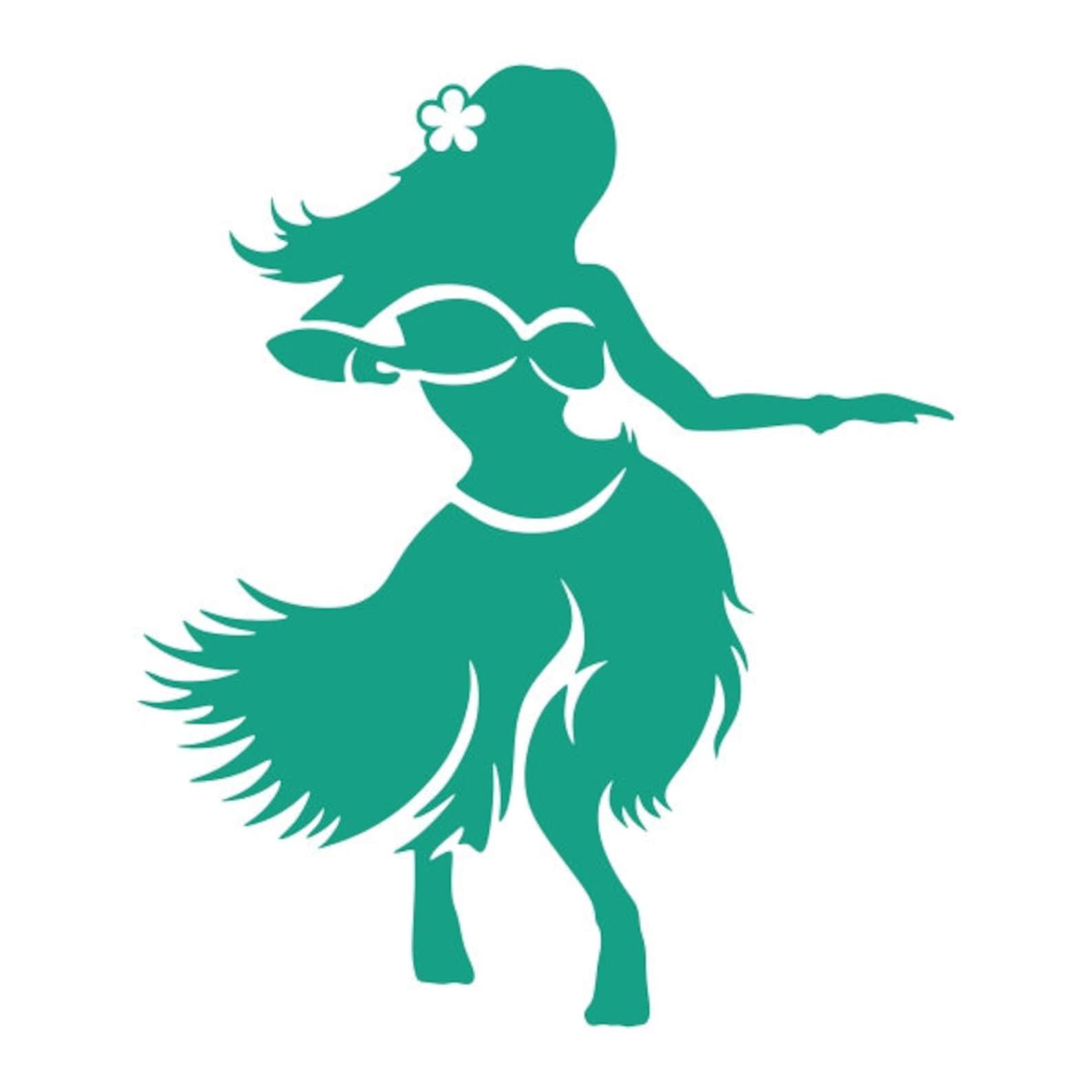 Silhouette Hula Girl Cuttable Design PNG DXF SVG & Eps File | Etsy
