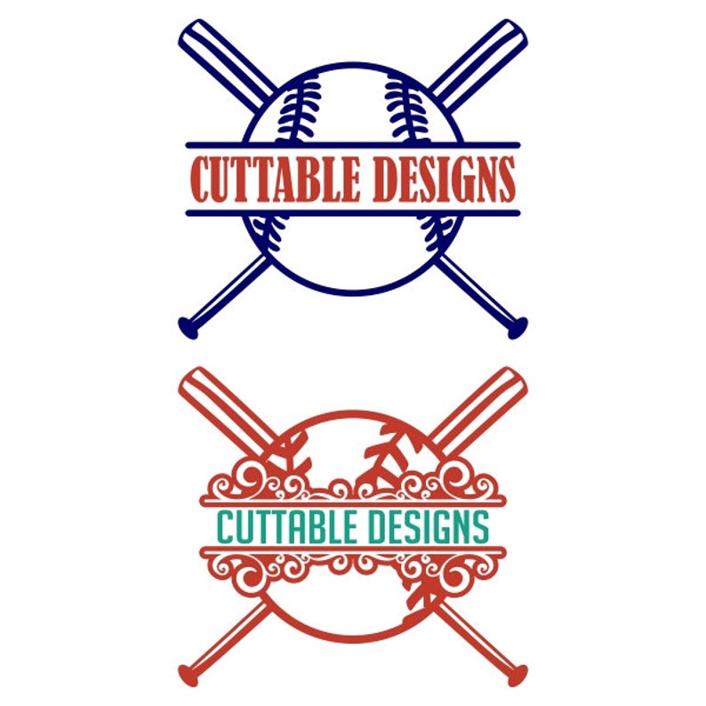 Baseball Split Cuttable Design PNG DXF SVG & Eps File for - Etsy