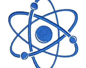 Atom Embroidery Design. Atom Symbol Embroidery Design. Science ...