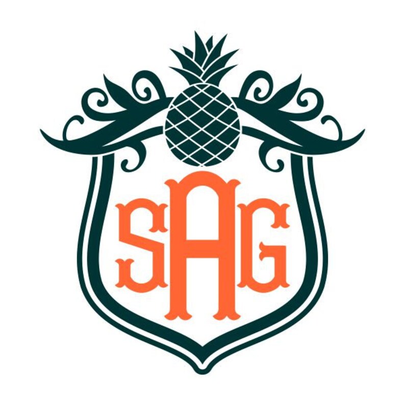 Pineapple Monogram Frame Cuttable Design PNG DXF SVG & Eps | Etsy