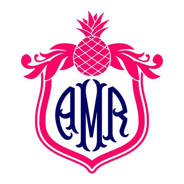 Pineapple Monogram Frame Cuttable Design PNG DXF SVG & Eps - Etsy