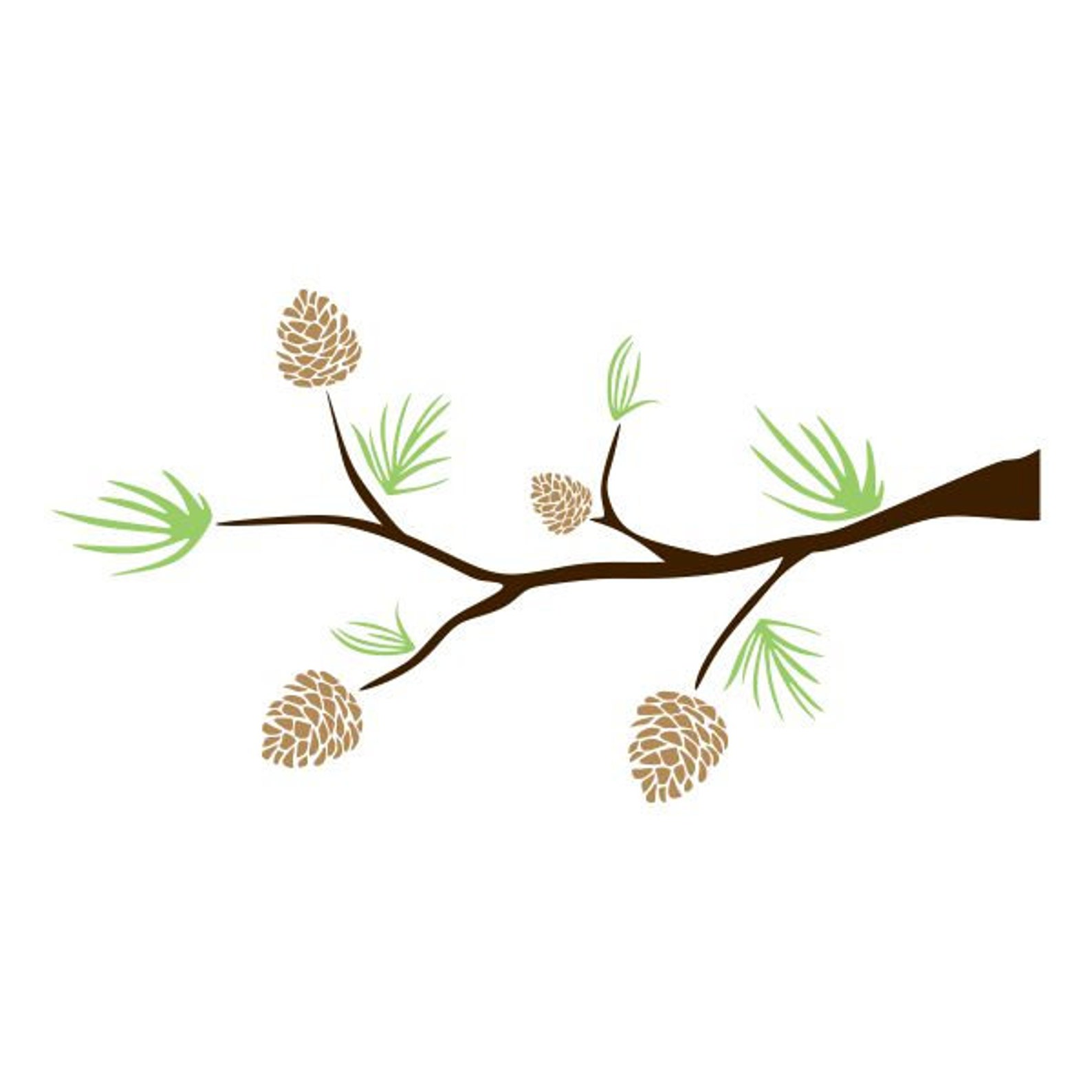 Pine Cone Branch Cuttable Design PNG DXF SVG & Eps File for | Etsy