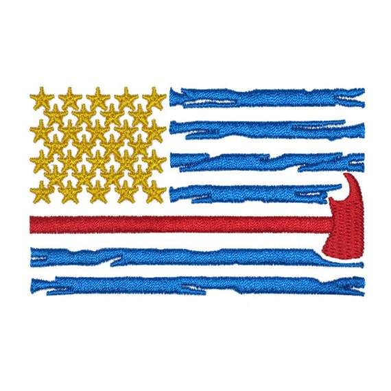 Firefighter Axe US Flag Embroidery Design Instant Download - Etsy