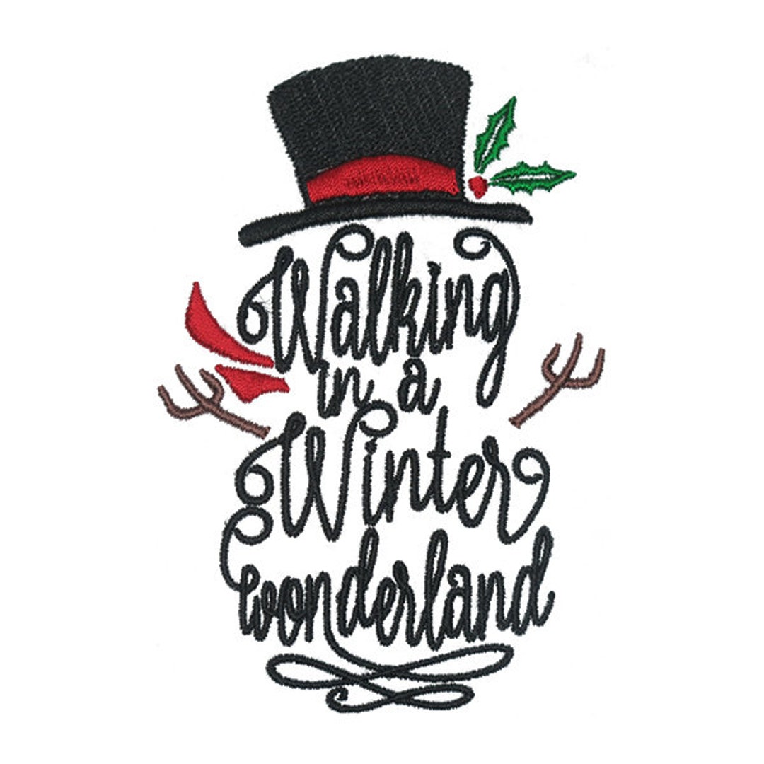 Walking in the Winter Wonderland Snowman Machine Embroidery Design ...
