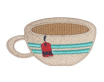 Cup of Tea Embroidery Design Cup Line Art Embroidery Design Tea ...