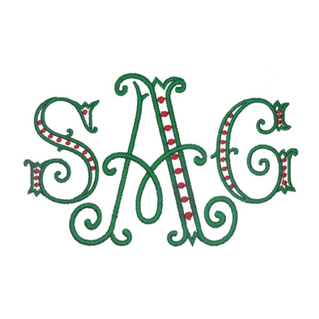 Arabesque Dots Large Machine Embroidery Font 3 Sizes 6" 7" 8" - INSTANT ...