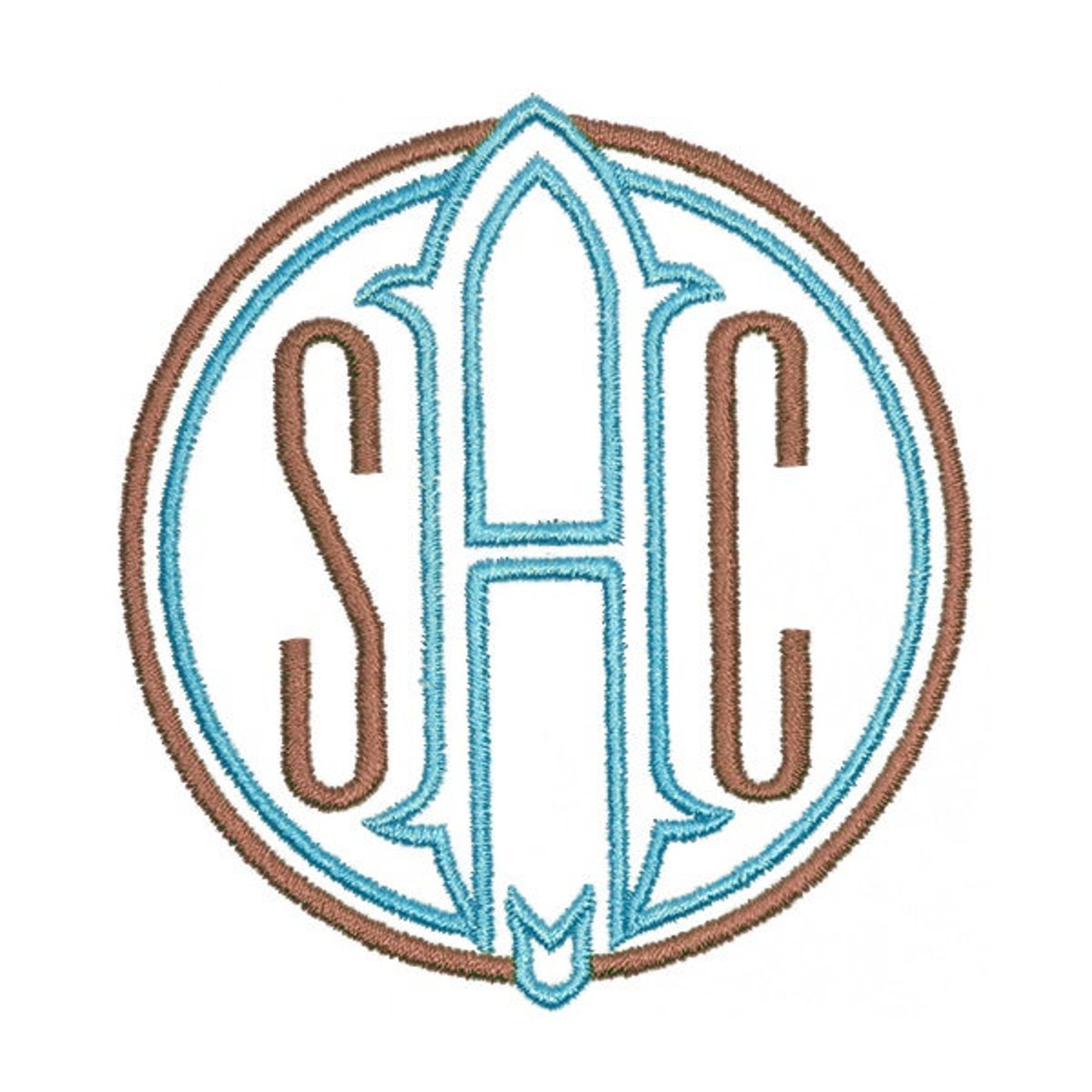 Round Modern Monogram Machine Embroidery Font 3 Sizes 4 | Etsy