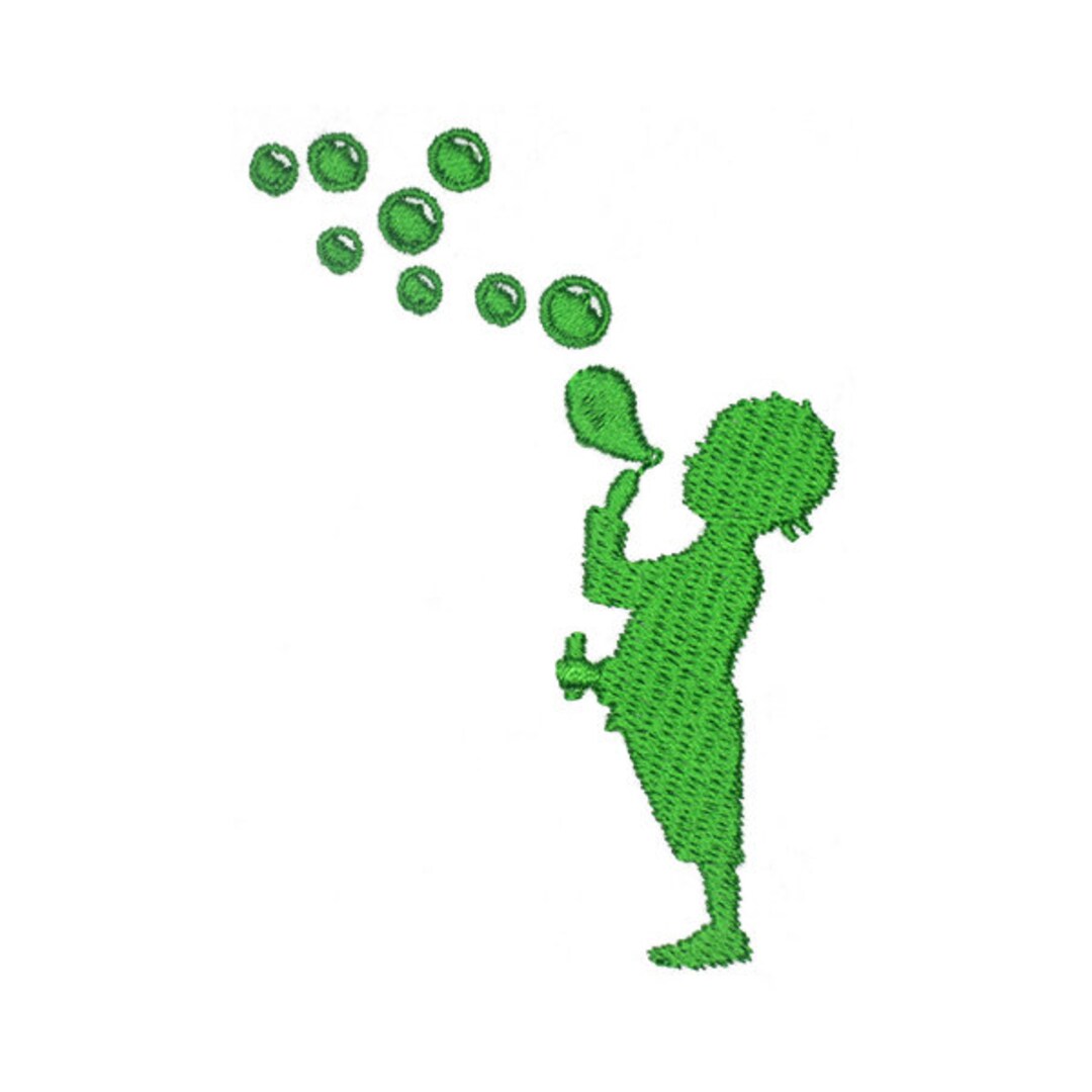 Kid Blowing Bubbles Embroidery Design Instant Download - Etsy