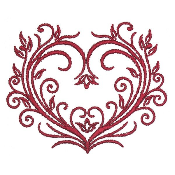Flourish Heart Embroidery Design INSTANT DOWNLOAD | Etsy