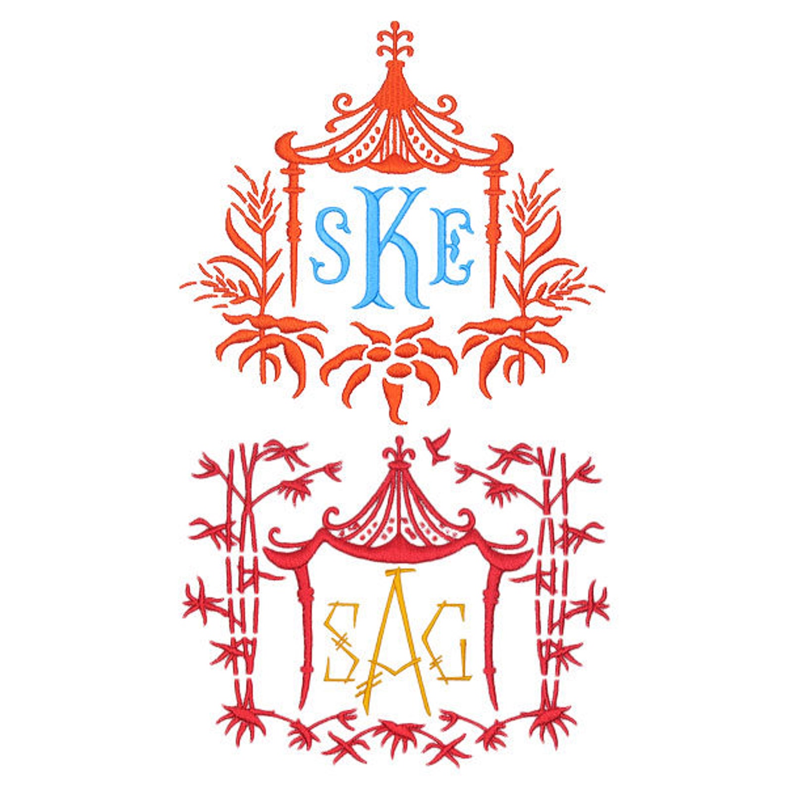 Pagoda Embroidery Frame Instant Download - Etsy