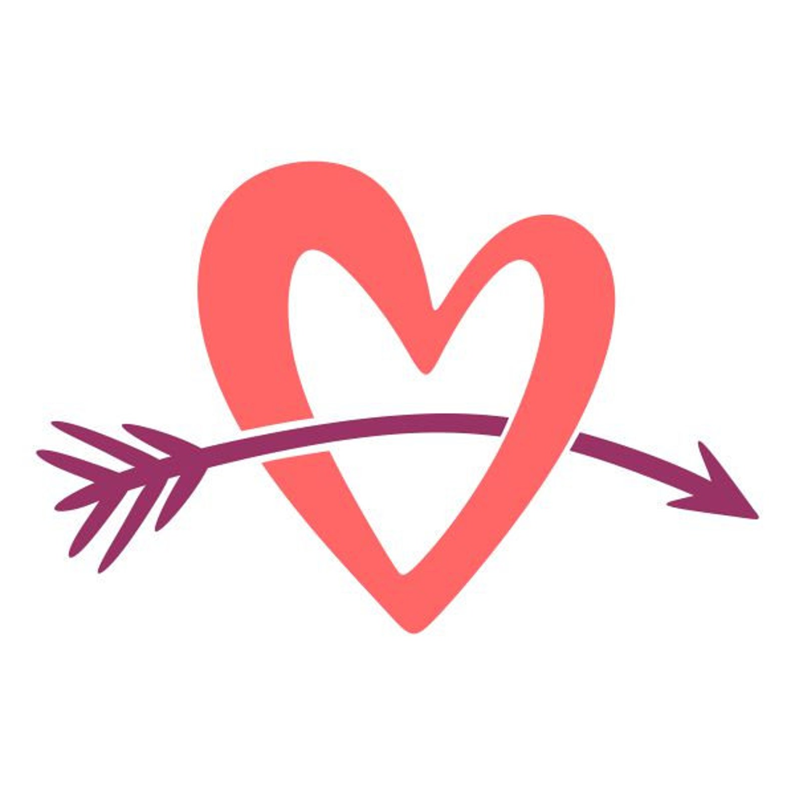 Heart Arrow Cuttable Design Png Dxf Svg And Eps File For Etsy