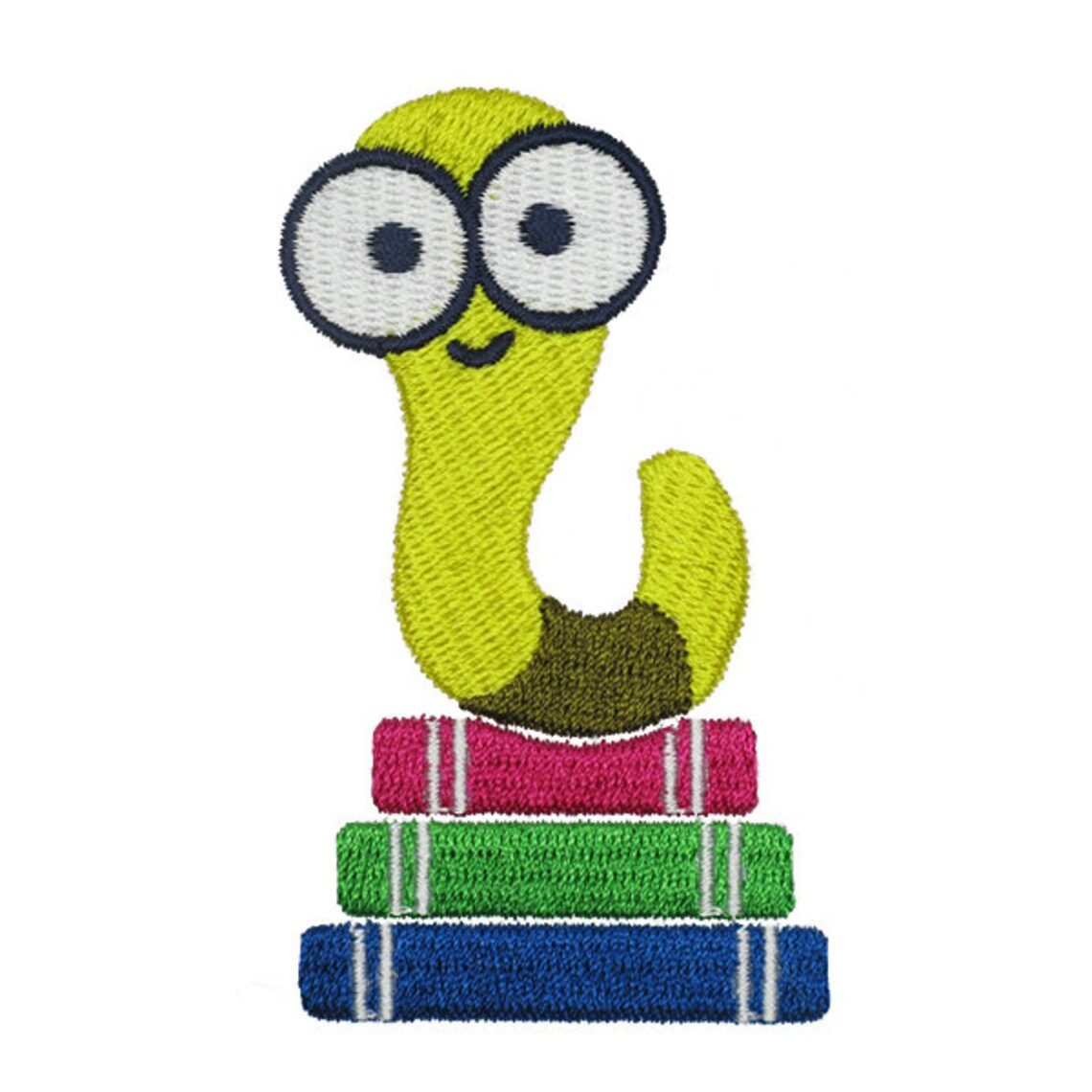 Bookworm Embroidery Design Instant Download - Etsy