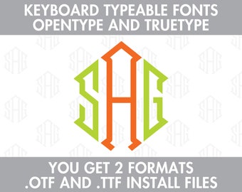 Vienna Monogram Truetype Font Keyboard Typeable OTF TTF | Etsy