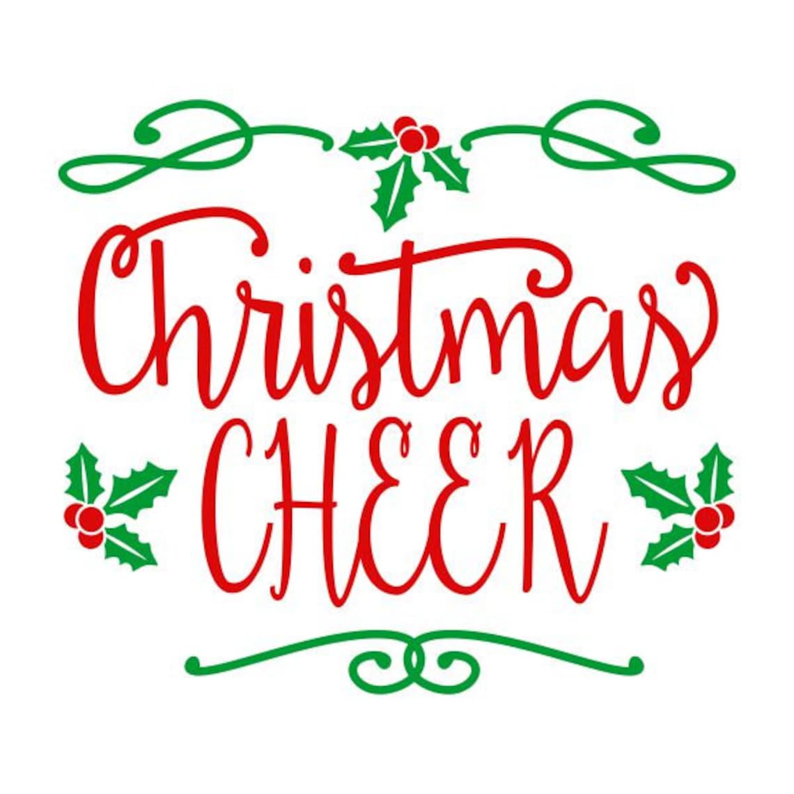 Christmas Cheer Cuttable Design PNG DXF SVG & Eps File for - Etsy