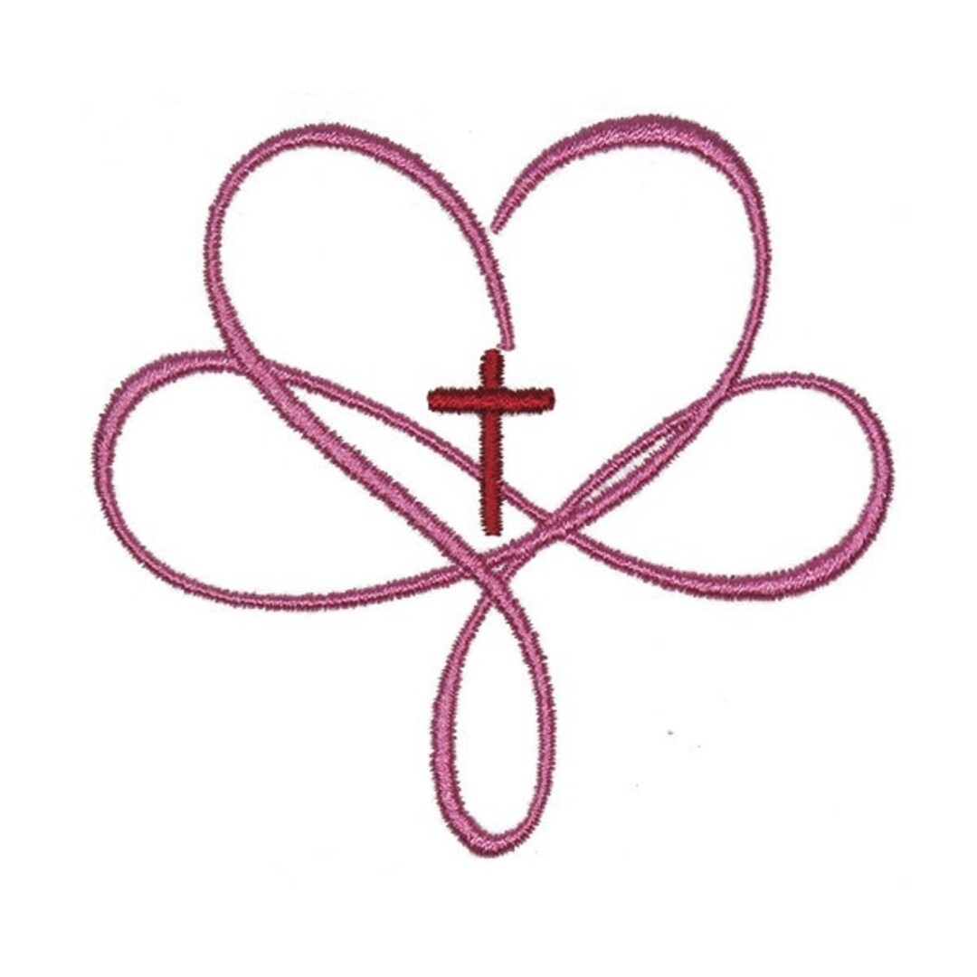 Infinity Cross Heart Embroidery Design - Instant Download - Etsy