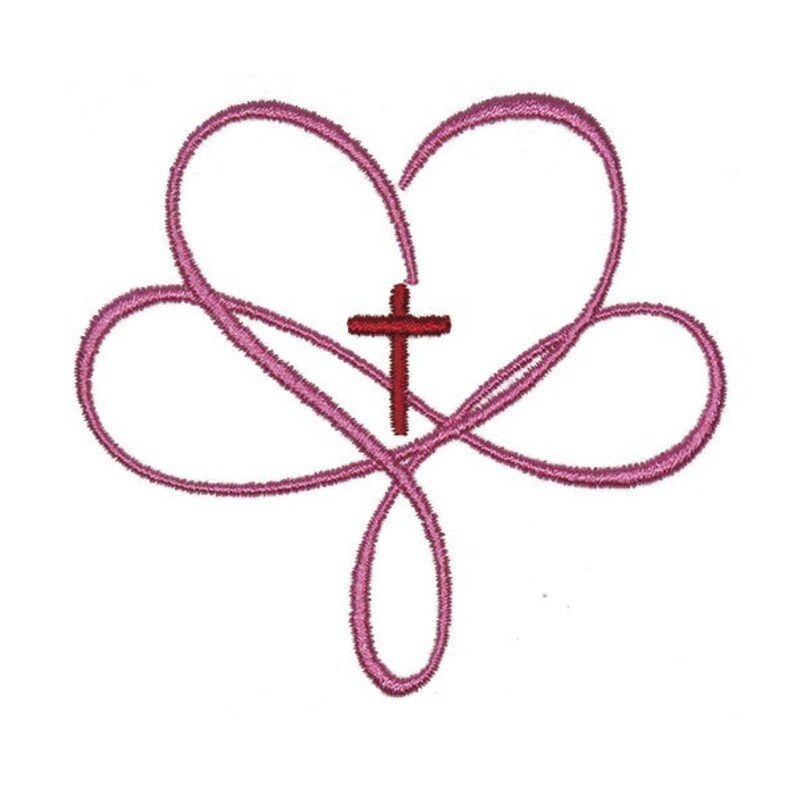 Infinity Cross Heart Embroidery Design Instant Download | Etsy