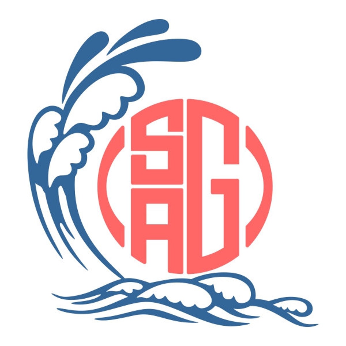 Wave Frame Cuttable Design PNG DXF SVG & Eps File for | Etsy