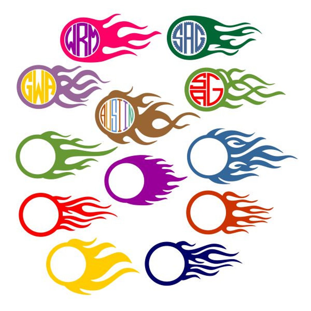 Tribal Fire Monogram Frame Cuttable Design PNG DXF SVG & Eps File for ...