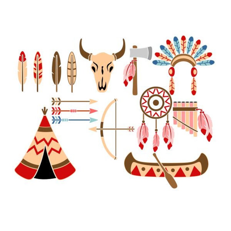 Indian Pack Birthday Native American Cuttable Design PNG DXF - Etsy