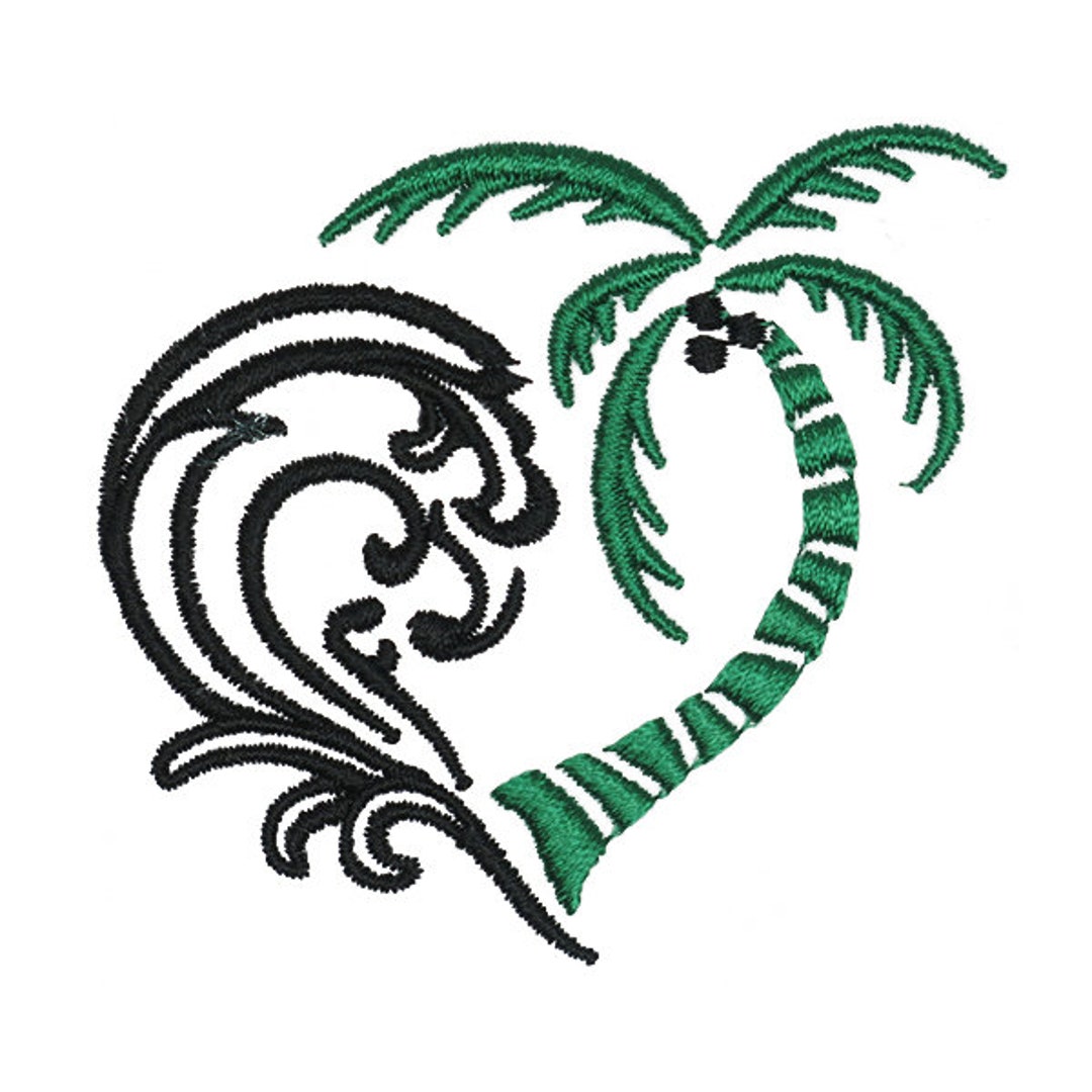 Love Sea Wave Palm Embroidery Design Instant Download - Etsy