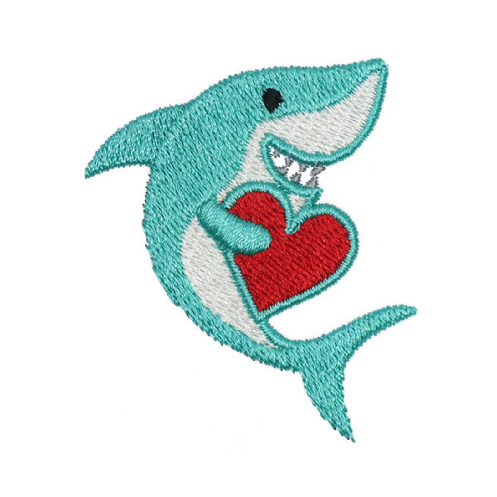 Valentine Shark Embroidery Designs Love Embroidery Designs - Etsy