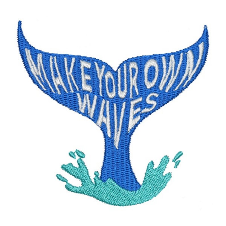 Make Your Own Waves Fish Tail Embroidery Design Instant - Etsy